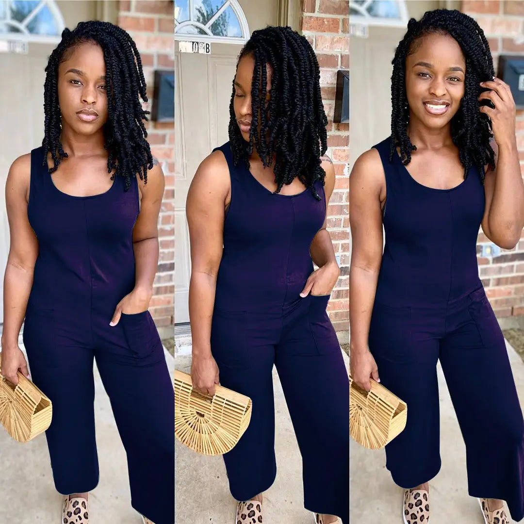 Round Neck Sleeveless Wide Leg Pants One-piece Nightclub Uniforms ...